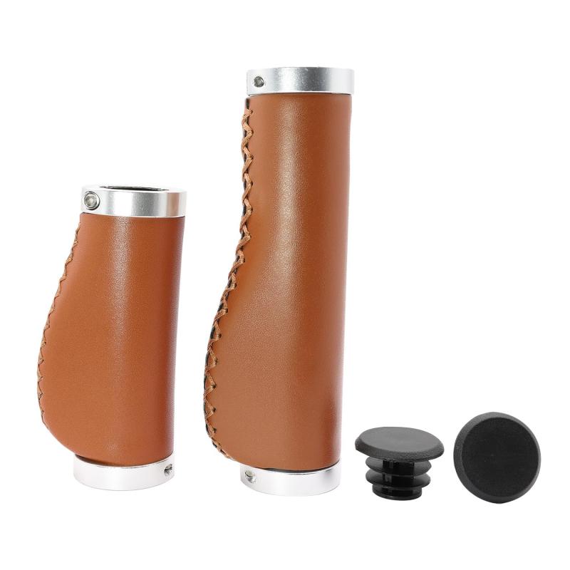 ファビュラス堂 エルゴグリップ クロスバイク 自転車 22.2 mm ハンドル PU レザー エルゴ グリップエルゴグリップ