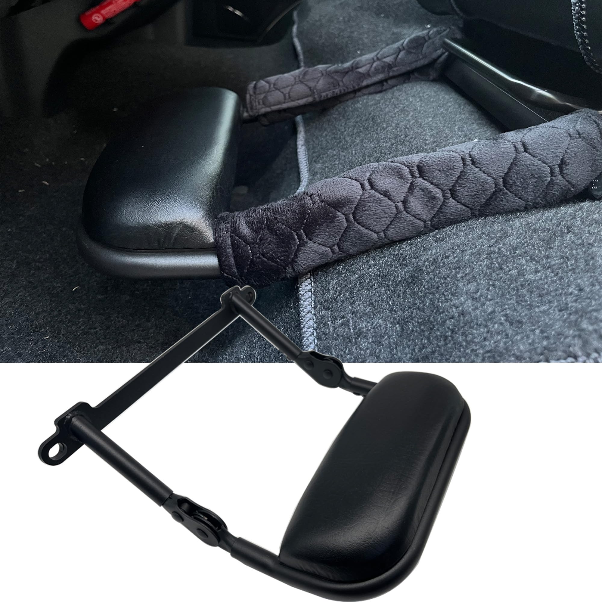 ・対応車種:ハイエース、レジアスエース 200系(1型8型)スーパーGL用 ・適合条件:助手席専用(DX車は2人乗りシート仕様のみ取付可) ・材質:スチール(厚さ4mm) ・表面加工:チッピングブラック塗装 ・調整機能:6段階(高さ・角度)...