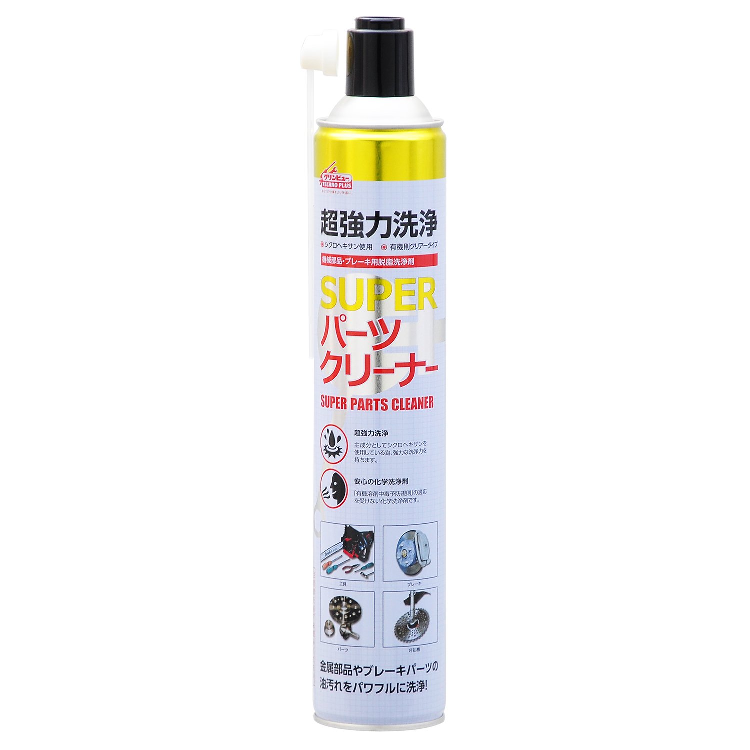 ・内容量:840ml ・仕様:第一石油類588ml、エアゾール、危険等級II ・成分:脂肪族系炭化水素、アルコール類、シクロヘキサン、LPG、CO2