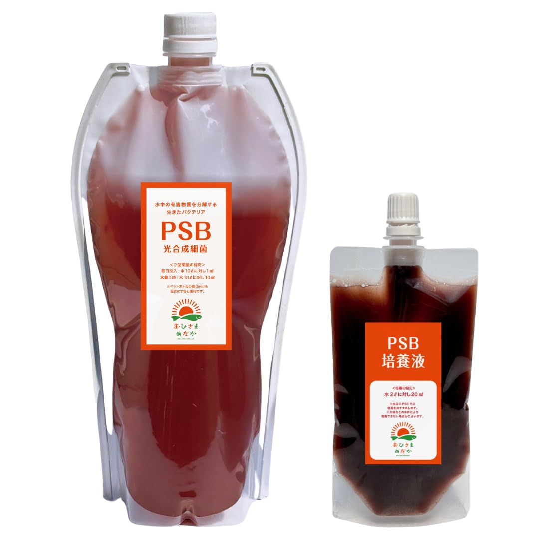 ・内容量:高濃度原液1000ml、培養液100ml ・成分:光合成細菌(PSB) ・付属品:スポイト、手順書