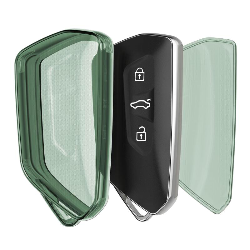kwmobile キーカバー VW Golf 8 3-ボタン 車のキー対応 キーケース - 鍵カバー TPU クリア - 車鍵 耐衝撃 保護 透明互換性: 適合車種: フォルクスワーゲン ゴルフ8（GTE/GTIを含む）｜ID.3｜ID.4...