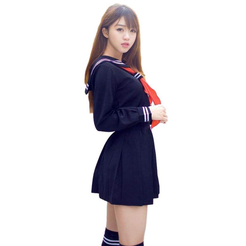 Rastar セーラー服 制服 学生服 コスチューム 4点セット 長袖 ブラック レディース