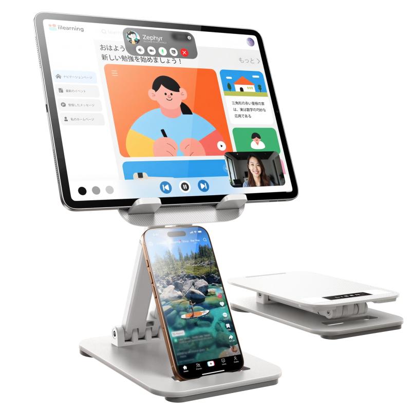 LISEN iPad スタンド タブレット スタンド 最大15.9インチに対応 【スイッチ2にも対応】iPad Mini 伸縮アーム モバイルモニター 折りたたみ タブレット スマホ 卓上 調節可能 アイパッド アイパッLISEN(ライセン...