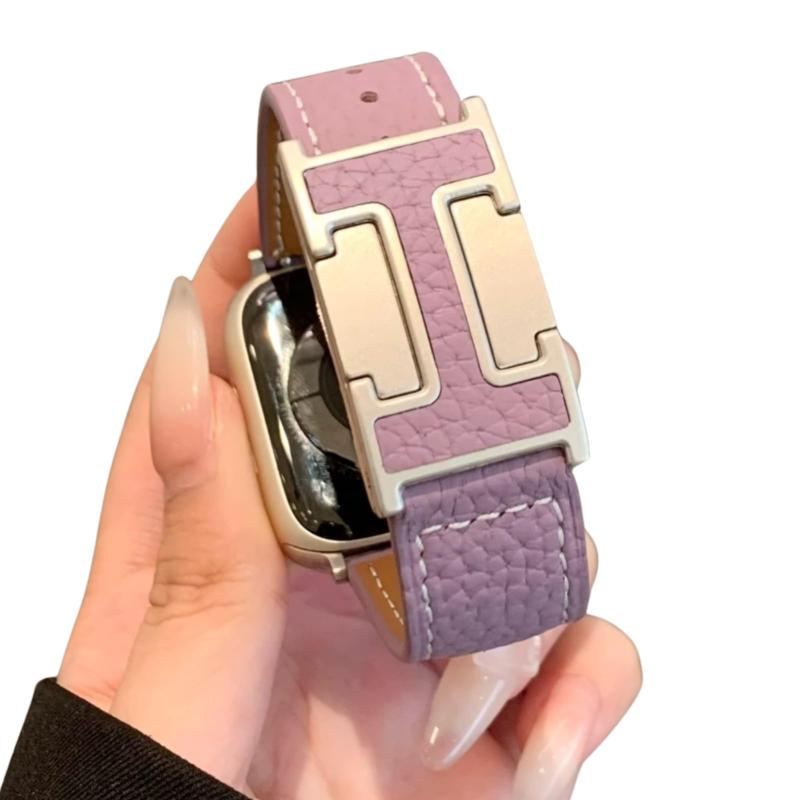 [PANDA MONO] コンパチブル アップルウォッチ バンド 49mm 46mm 45mm 44mm 42mm 41mm 40mm 38mm 本革 レザー 交換ベルト おしゃれ 可愛い かわいい 女性 レディース 革 通気 ツバキ Wa...