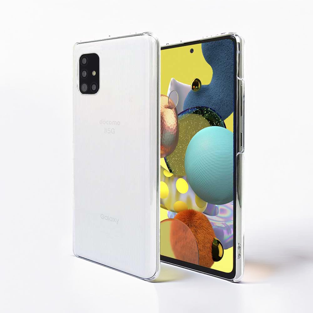 ・対応機種:Galaxy A51 5G SC-54A SCG07 ・カラー:クリア ・素材:ポリカーボネート ・表面仕上げ:光沢 ・重量:18g