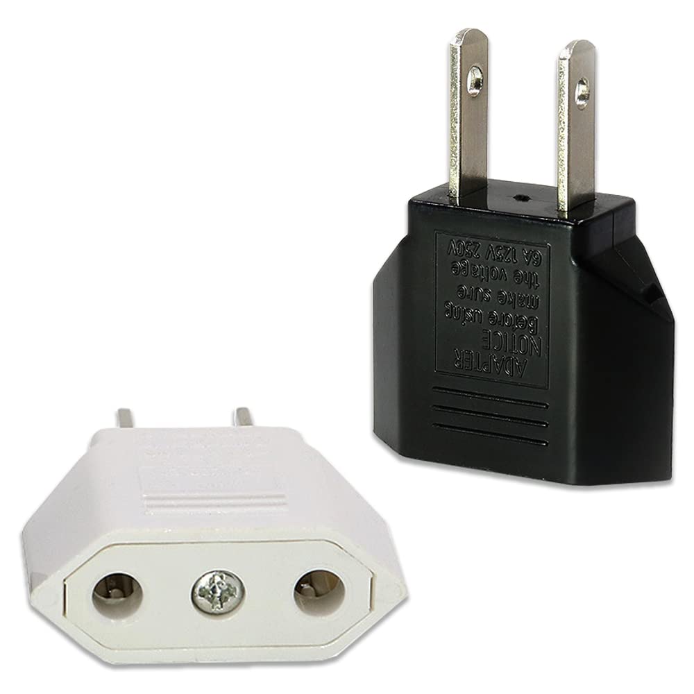 ・タイプ:C→A(丸型→平型) ・定格電圧:125-250V ・定格電流:6A ・ピンタイプ:2ピン ・個数:2個セット ・カラー:ブラック、ホワイト