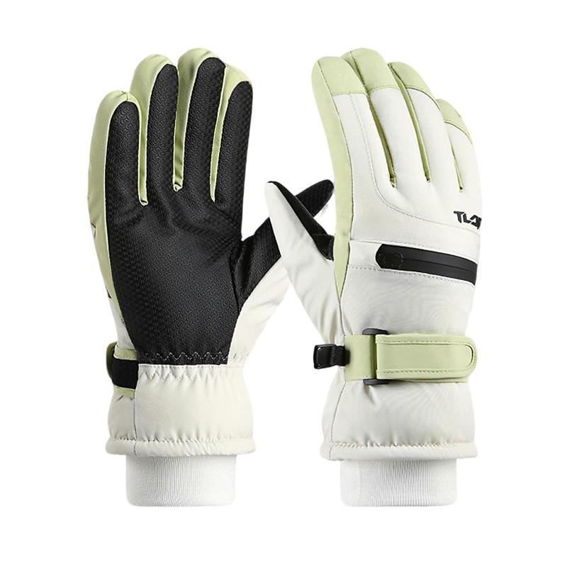 [MOWO] スキーグローブ レディース 防寒手袋 【プロ仕様撥水加工】【3層保温素材・ファスナーポケット付き・指5本でタッチパネル対応・グリップ力MAX】 滑り止め 裏起毛 紛失防止 スノー ス【商品情報】スキーグローブ 素材：(1)生地...