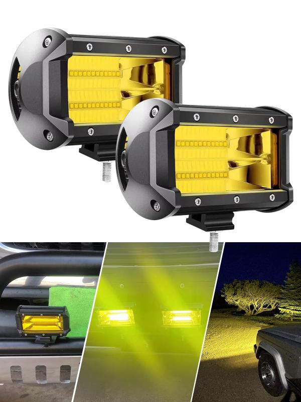 フォグランプ バイク 5インチ SAMLIGHT 72w LED作業灯 イエロー 12-24v 兼用 広角狭角一体 トラック 重機機械 ガレージ ライト デッキライト 集魚灯 前照灯 Suv Atv Utv 2個セット 1年 …