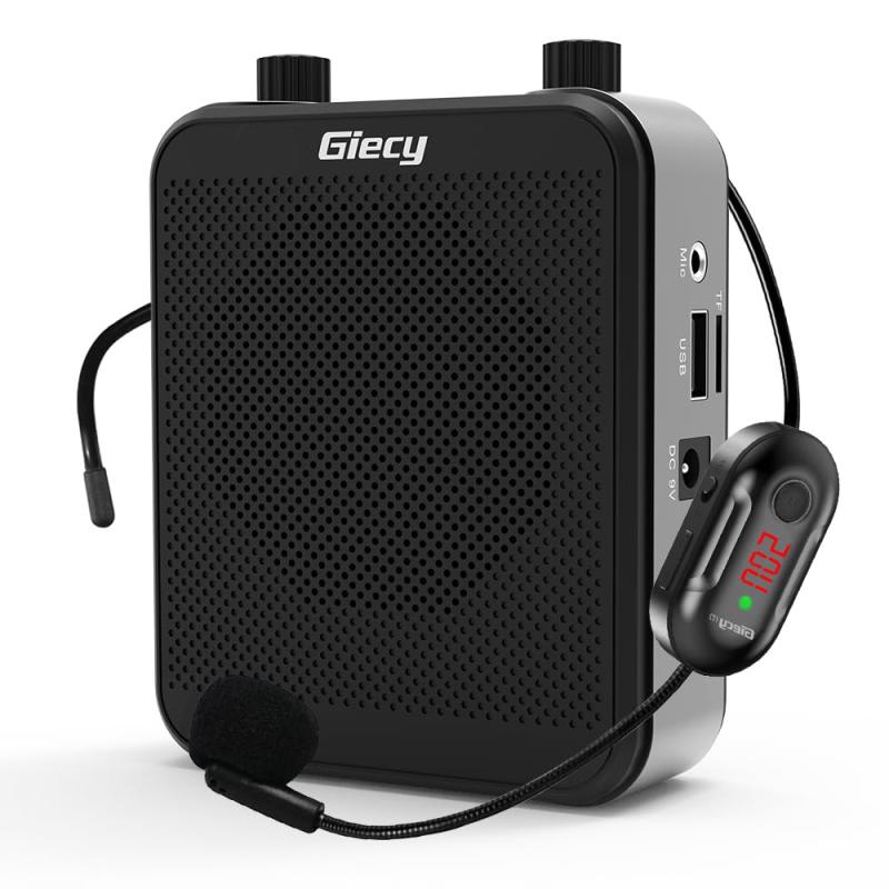 Giecy 拡声器 ワイヤレス拡声器 無線拡声器 ポータブル 小型メガホン30W 2800mAh USB microSD 対応 拡声器ハンズフリー 有線とワイヤレスUHFマイク付き 広範に教師の教育、イベント、会議、屋外、Giecy 拡声器...