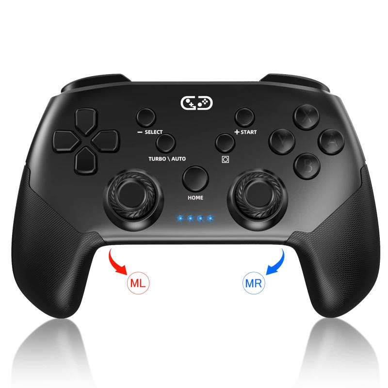 Switch/スイッチ コントローラー Sungale switch1/2対応 プロコン 自動連射機能/連射ホールド 背面ボタン付き マクロ機能 Bluetooth5.0無線接続 6軸ジャイロセンサー Switch1/2/PC/iOS13....