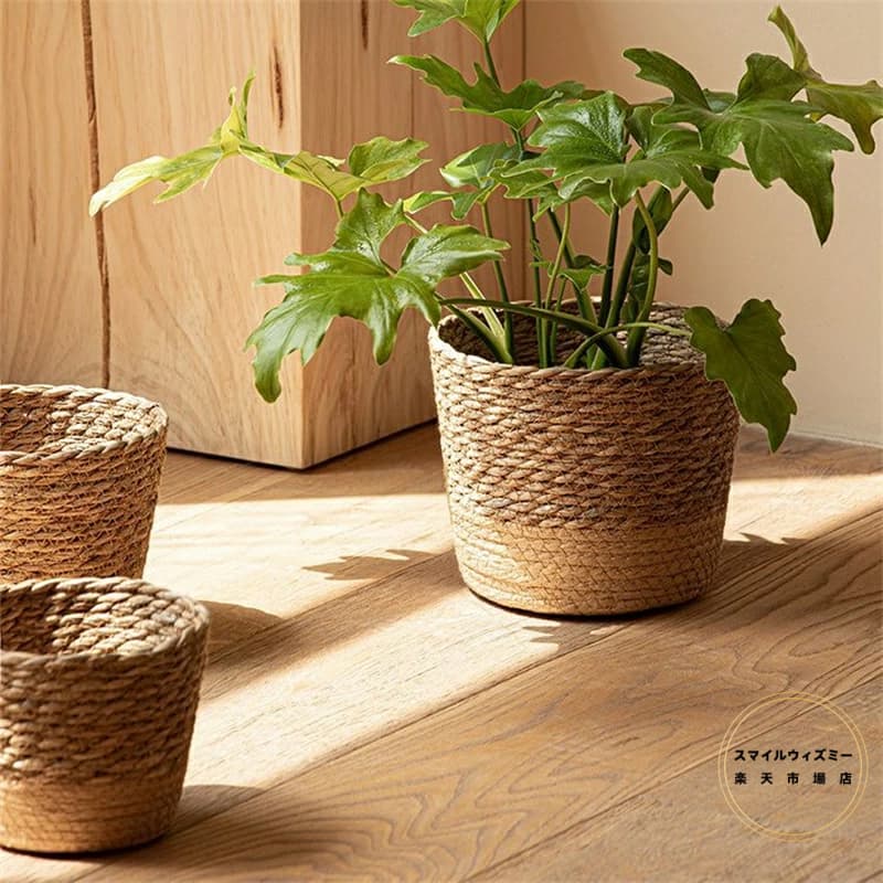 【商品コード】：y558060 【素材】：草編み 【カラー】： コーヒー（小さいサイズ）、コーヒー（中さいサイズ）、コーヒー（大さいサイズ） ブラック（小さいサイズ）、ブラック（中さいサイズ）、ブラック（大さいサイズ） グリーン（小さいサイ...