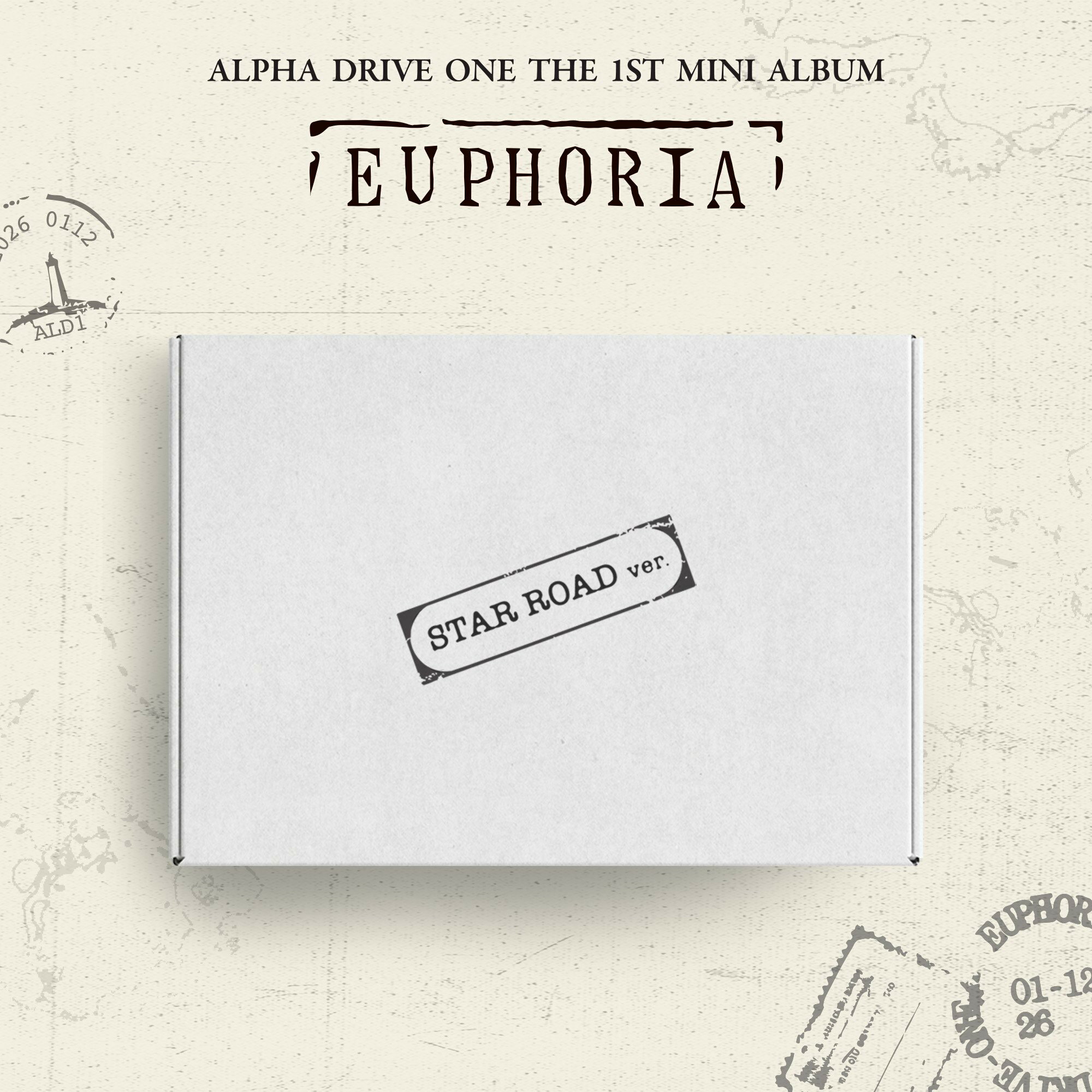 ALPHA DRIVE ONE THE 1ST MINI ALBUM [EUPHORIA] (STAR ROAD Ver.) Box Envelope＆Out Box 248*177*30 (mm) Photobook 170*230 (m...
