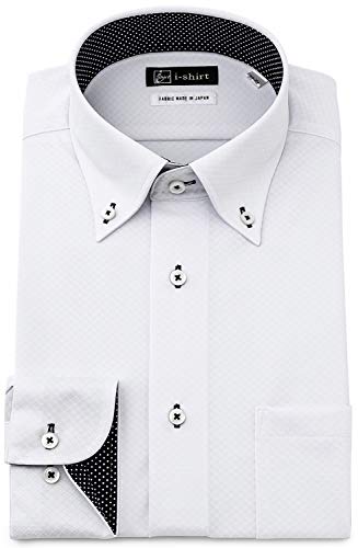 i-shirtホワイト トリコット ロンビック ボタンダウン 長袖 レギュラーフィット M15120004901/首回り41cm裄丈84cm/M15120004901・Size:首回り41cm裄丈84cmColor:ホワイト トリコット ロ...