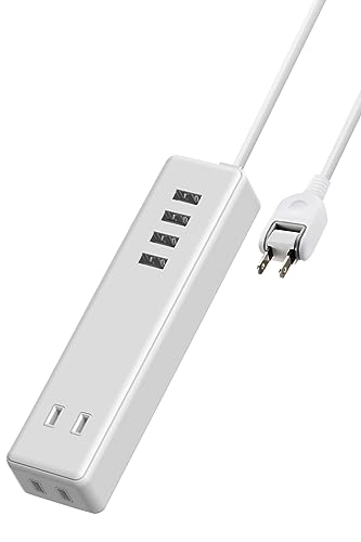 (1) 電源タップ単品ホワイト/USB-A×4 & 2個口/ECT-0415WH・Color:ホワイトStyle:(1) 電源タップ単品・パッケージ個数:1・2つのAC差込口と4つのUSBポートを搭載したUSBタップです。・本製品一つで別途...