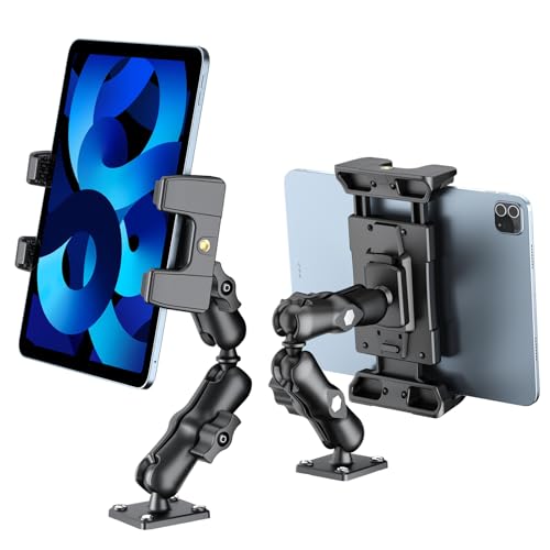 A-ブラック/-/-・Color:A-ブラック・??ダブルアーム設計：OHLPROの新型穴あけ式 タブレットホルダーは、2つの取り外し可能なアームを備え、全長は8.66インチ/22センチで、標準の0.78インチ/2センチのボールジョイントを...