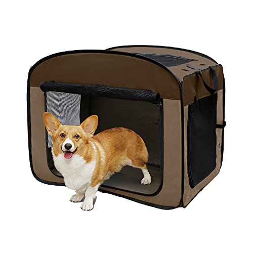 折りたたみソフトケージブラウン/80L x 52W x 66H cm/POSC-800A・Size:80L x 52W x 66H cm・パッケージ個数:1・【商品サイズ(幅X奥行X高さ)】：80×51.5×66cm・【商品説明】：組み立て...