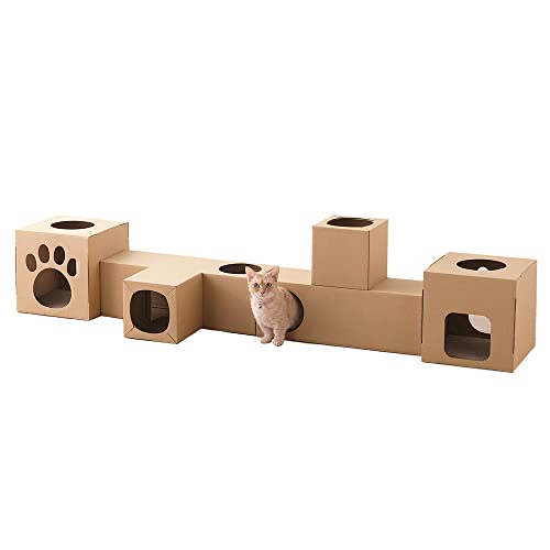 BOX+T字セット‐/-/P-NTBT・Style:BOX+T字セット・商品内容：BOX×2、T字×2・製品サイズ（cm）：［BOX］幅約30×奥行約30×高さ約30［T字］幅約60×奥行約20×高さ約40［丸穴］直径約18.5［爪とぎ（B...