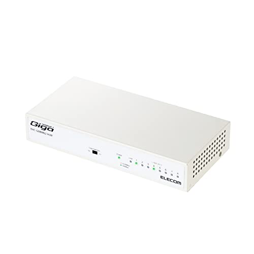 スイッチングハブホワイト/通常パッケージ/EHC-G08MN2-HJW・Color:ホワイトStyle:スイッチングハブ・パッケージ個数:1・非通信時のポートへの電力供給をカットする省電力機能で、約76%節電が可能な1000BASE-T対応...