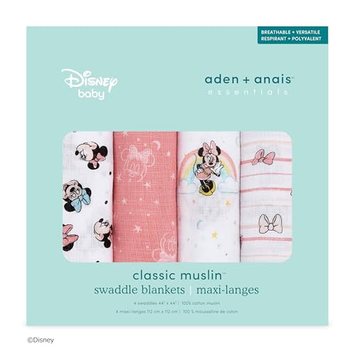 モダンminnie rainbows/112x112センチメートル (x 4)/ESWC40005DIJB・Color:minnie rainbows・通気のよいモスリン素材で、ダブルガーゼの柔らかさが魅力・おくるみ以外にも多用途に使える大...