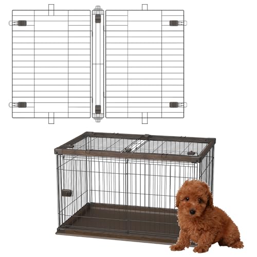 屋根ウォールナット/中型犬用/PWSY-1280V・Size:中型犬用Color:ウォールナット・商品サイズ（cm）：幅約115.5×奥行約76.5・重量：約2.9kg・適合犬サイズ（目安）：小型犬、中型犬・主要材質／線材：スチール（エポキ...
