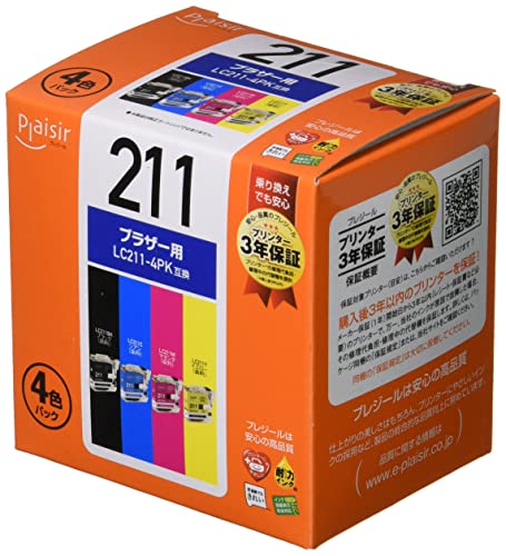 BOX4色パック/通常容量/PLE-BR211-4P・パッケージ個数:1・【種類】汎用インク 【対応メーカー】ブラザー 【カラー】4色パック・【適合機種】DCP-J562N / DCP-J567N / DCP-J762N / DCP-J76...