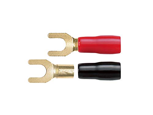 Y型8AWG/M6/tl8-m6y・Color:8AWGSize:M6Style:Y型・パッケージ個数:1・8AWG用 ネジ径6mm Y型圧着タイプ・金メッキ・端子幅：12mm・赤/黒 各1個入8AWG用 ネジ径6mm Y型圧着タイプ 金メ...