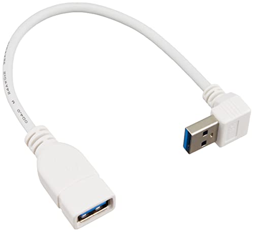 下L型ホワイト/-/USB3A-CA20DL・Style:下L型・パッケージ個数:1・USB3.0端子の向きを変更できるL型延長ケーブル・USB : 3.0 (3.1 Gen1、最大5Gbps)、2.0対応・端子1 : USB A(メス)・...