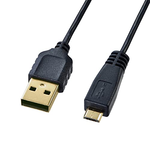 ブラック/-/KU-SLAMCB05K・パッケージ個数:1・USB Aコネクタのパソコンと、マイクロUSBコネクタ（マイクロB）を持つスマートフォン・USB機器を接続するケーブルです。・ケーブル外径2.5mmの細径ケーブルとコンパクトコネク...