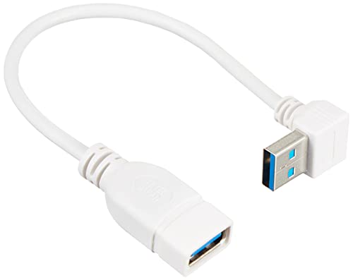 上L型ホワイト/-/USB3A-CA20UL・Style:上L型・パッケージ個数:1・USB3.0端子の向きを変更できるL型延長ケーブル・USB : 3.0 (3.1 Gen1、最大5Gbps)、2.0対応・端子1 : USB A(メス)・...