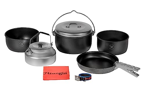 シルバー/FF/TR-400246・パッケージ個数:1・キャンピングクッカーセットビリーコッヘル2.5L、ケトル0.9L、ソースパン2個、フライパンMがひとまとめになったキャンピングクッカーセットです。(FSS/SPS受注品)
