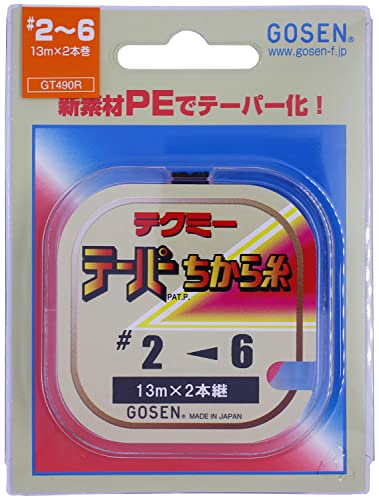 2-6号赤/2-6号/GT-490R・Color:赤Style:2-6号・パッケージ個数:1・サイズ:2-6号・カラー:赤・タイプ:13m×2本巻き・素材:PE・比重:0.97商品紹介 驚異の飛距離を生みだすゴーセン特許のPEテーパーライン...