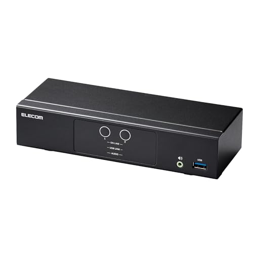 黒/2台切替/KVM-NHUS2・Color:黒Size:2台切替・パッケージ個数:1・1組のマウス、キーボード、HDMI(R)ディスプレイで、2台のパソコンを切り替えて操作可能。解像度が4Kまでのディスプレイに対応し、エミュレーション機能...