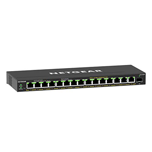 16ポート(231W)ブラック/-/GS316EPP-100JPS・パッケージ個数:1・PoE+(802.3at)に対応したギガビット 10/100/1000Mbps 15ポート SFP 1スロット アンマネージプラススイッチ・PoE+対応...