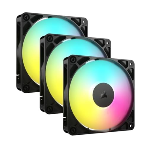 ブラック/RS120 Triple pack/CO-9050181-WW・Color:ブラックSize:RS120 Triple pack・パッケージ個数:1・1基あたり8個のアドレサブルRGB LEDを搭載した120mmファンの3基パック...