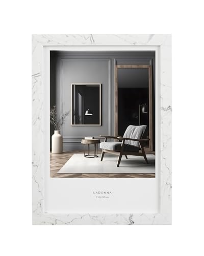大理石調ホワイト/A4/SF19-A4-WH・Color:ホワイトSize:A4・パッケージ個数:1・A4サイズ/縦横兼用/置掛兼用/サイズ：外寸：約24.1×32.8/内寸：約21.1×29.8/窓寸：約20.1×28.8高級感が漂う大理...