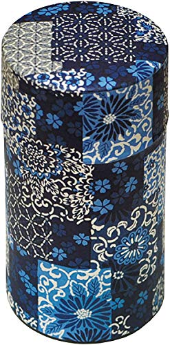 藍市松/7.5×14.2×7.5cm/79193・Color:藍市松・パッケージ個数:1・本体サイズ:約7.5×14.2×7.5cm・材質:表面/紙、本体・蓋・中蓋/ブリキ・原産国:日本-