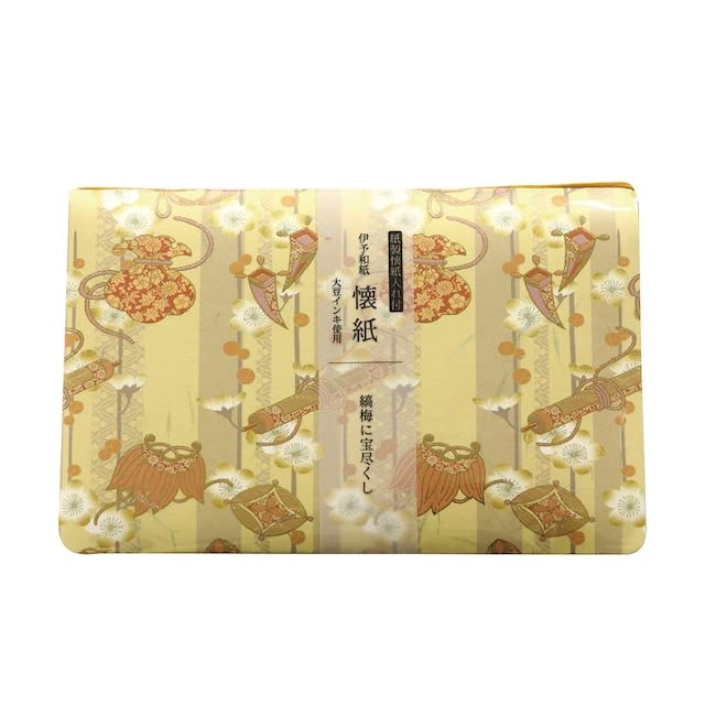 縞梅に宝尽くし/175mm×145mm/No.3512・Color:縞梅に宝尽くしSize:175mm×145mm・パッケージ個数:1・内容量:20枚入り・サイズ:175mm×145mm・素材:伊予和紙、箔・柄:縞梅に宝尽くし・ケース付き愛...