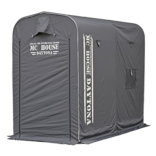 テントグレー/MC HOUSE 1300/31296・Size:MC HOUSE 1300・パッケージ個数:1・大型バイク(ハヤブサ/CB1300)でも余裕のサイズ。中型+ミニバイクなら2台保管も可能・φ22mm、板厚1.2mmの肉厚パイプ...