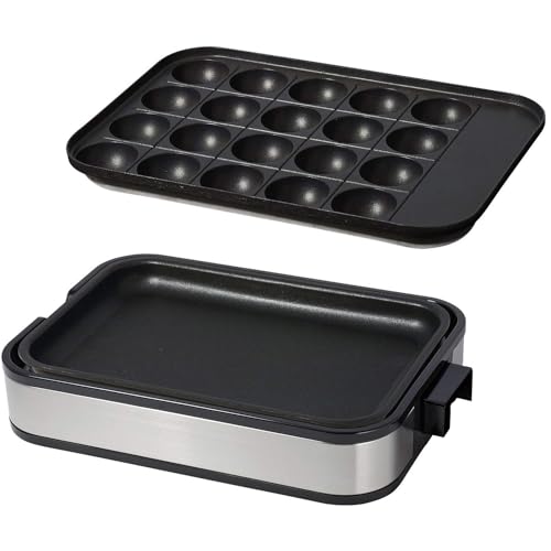 4)平面/たこ焼きプレート[シルバー]シルバー/-/YHA-W102(S)・Style:4)平面/たこ焼きプレート[シルバー]・パッケージ個数:1・【2種のプレート付き】1~2人暮らしの方に最適なコンパクトタイプのホットプレート。2種のプレ...