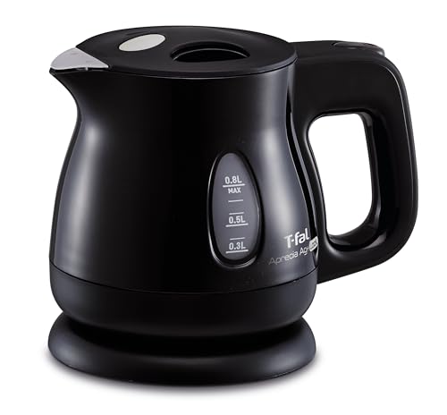 コンパクトブラック/0.8 L/KO4308JP・パッケージ個数:1・サイズ:幅21.9×奥行18.5×高さ15.3cm、コード長さ/1.3m・素材・材質:本体・ハンドル・ふた・電源スイッチ・目盛り付き窓・電源プレート・注ぎ口カバー/ポリプ...