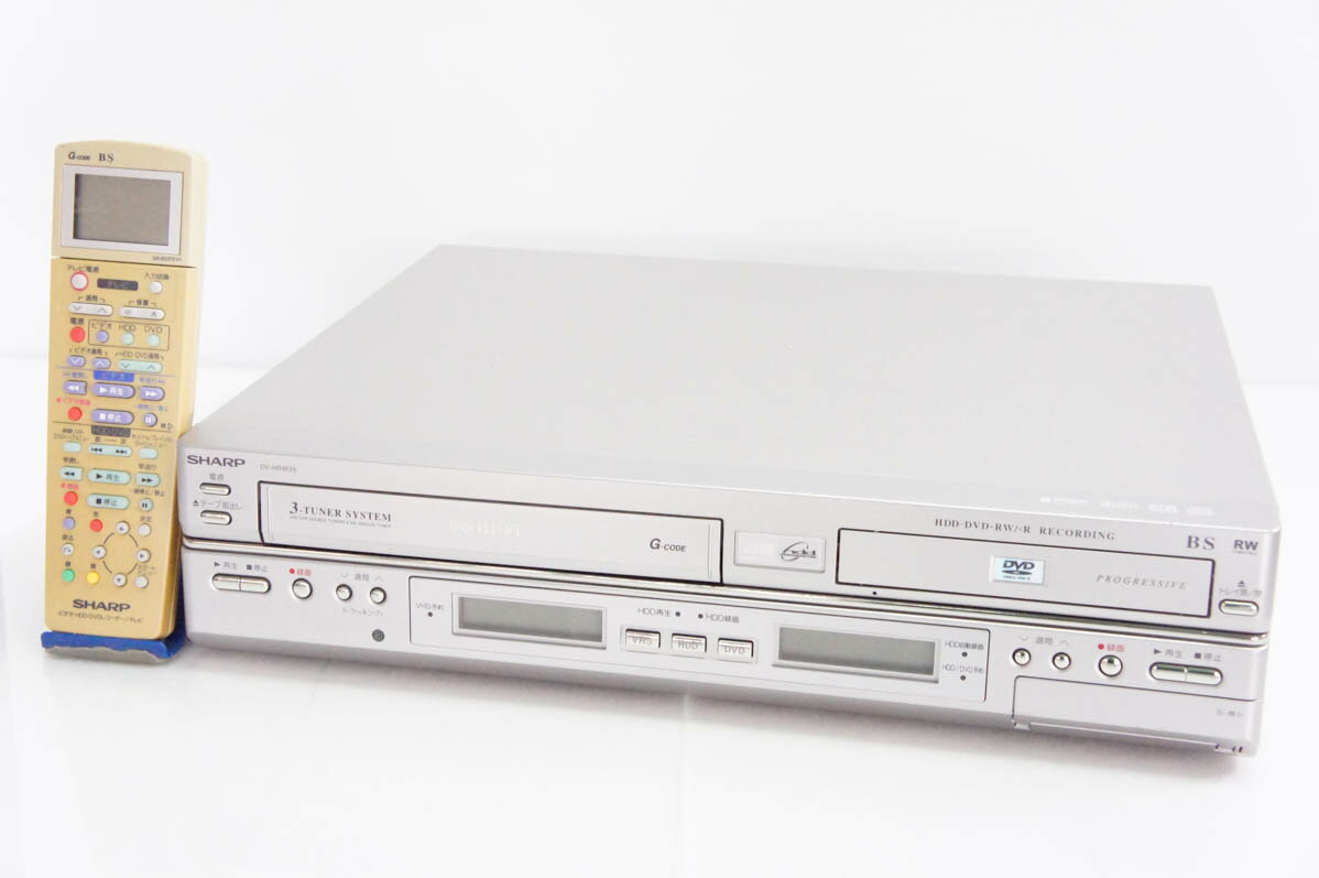 ●商品情報 ・メーカー／SHARPシャープ ・型番／DV-HRW35 ・年式／2004年製 ・外形寸法／幅430×高さ100×奥行き346mm ・本体質量／約7.2kg ・再生対応／VHS、DVD-R/-RW/+R/+RW ※詳細はメーカー...