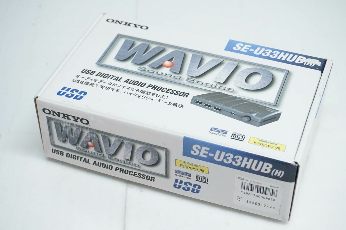 ●商品情報 ・オーディオデータがノイズから解放された。USBデジタルオーディオプロセッサー ・メーカー／ONKYOオンキヨー ・型番／SE-U33HUB ※対応OSなど詳細はメーカーHP等をご確認ください。 ●状態／【未使用】 ●付属品／完...