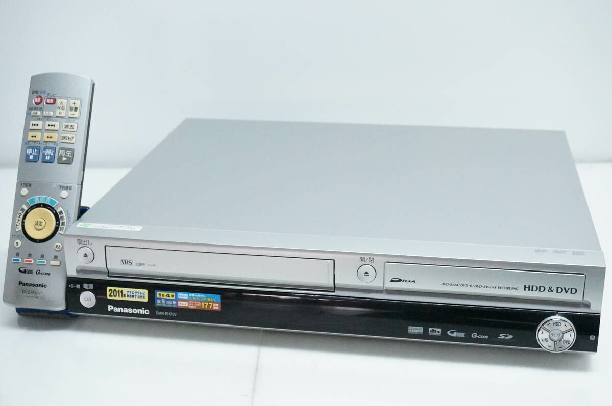 ●商品情報 ・メーカー／Panasonicパナソニック ・型番／DMR-EH75V ・年式／2006年製 ・サイズ／幅430×奥行380×高さ89mm ※詳細はメーカーHP等をご確認ください。 ●状態／【中古】 ・キズやスレ、使用感がござい...