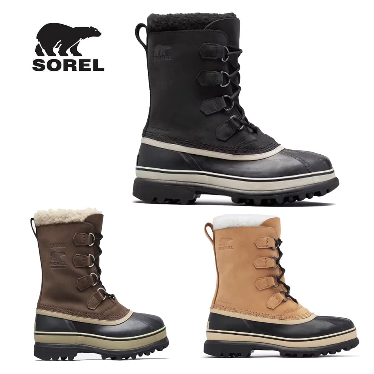 メーカー希望小売価格はメーカーカタログに基づいて掲載しています SOREL ソレル スノーシューズ■CARIBOU&trade; WP カリブー　ウォータープルーフCOLOR・016/Black/DarkStone・238/Bruno・28...