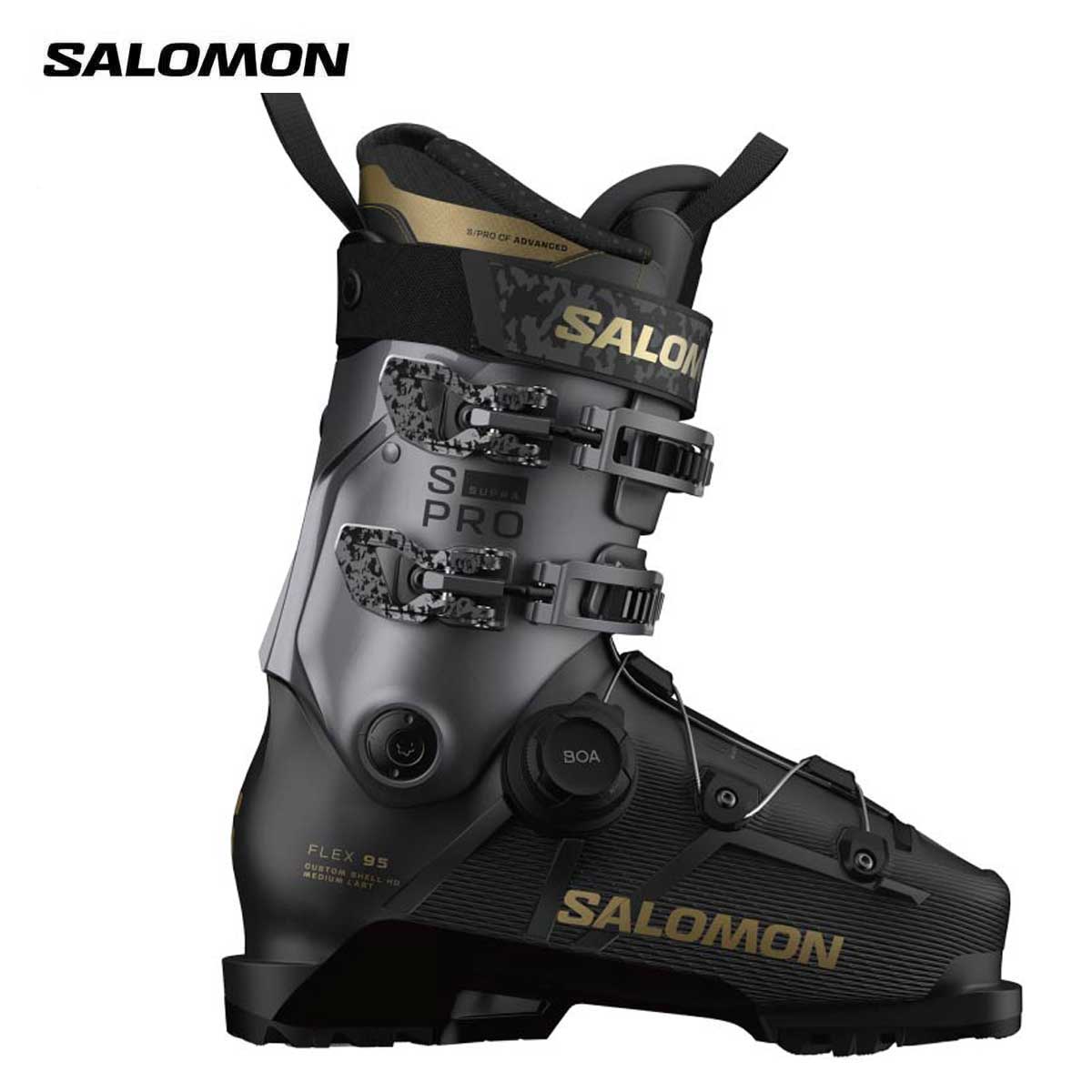 SALOMON サロモン スキーブーツ■S/PRO SUPRA S BOA 95 W S/PRO スープラ S ボア 95 Wフレックス（硬さ）：95ラスト（幅）：100-106mmCOLOR・Black/Beluga Met./Gold ...
