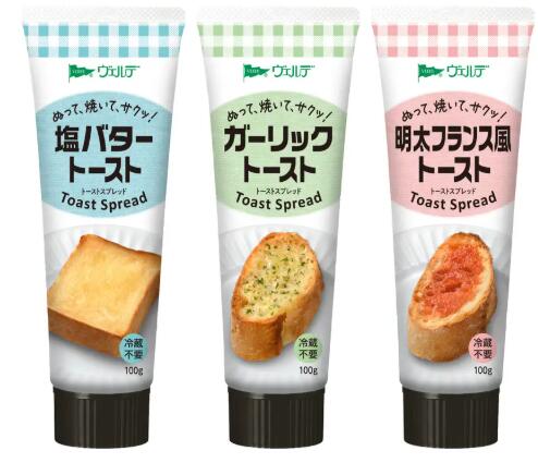 商品情報「塩バタートーストスプレッド」は、芳醇なバターのコクと香りにまろやかな塩味のロレーヌ岩塩がアクセントになっています。パンに塗って焼くとバターの香りが広がり、ベーカリーのような塩バターパンを楽しむことができます。※商品パッケージは変更...