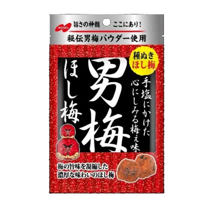 商品情報男梅ほし梅塩味が強く効いた濃厚な梅の味わいが楽しめる、「男梅」ブランドのほし梅です。●内容量：20g●原材料：梅(中国)、食塩、しそ液(赤しそ、食塩)、梅干しバウダー/酸味料、調味料(アミノ酸等)、甘味料(アスパルテーム・フェニルア...