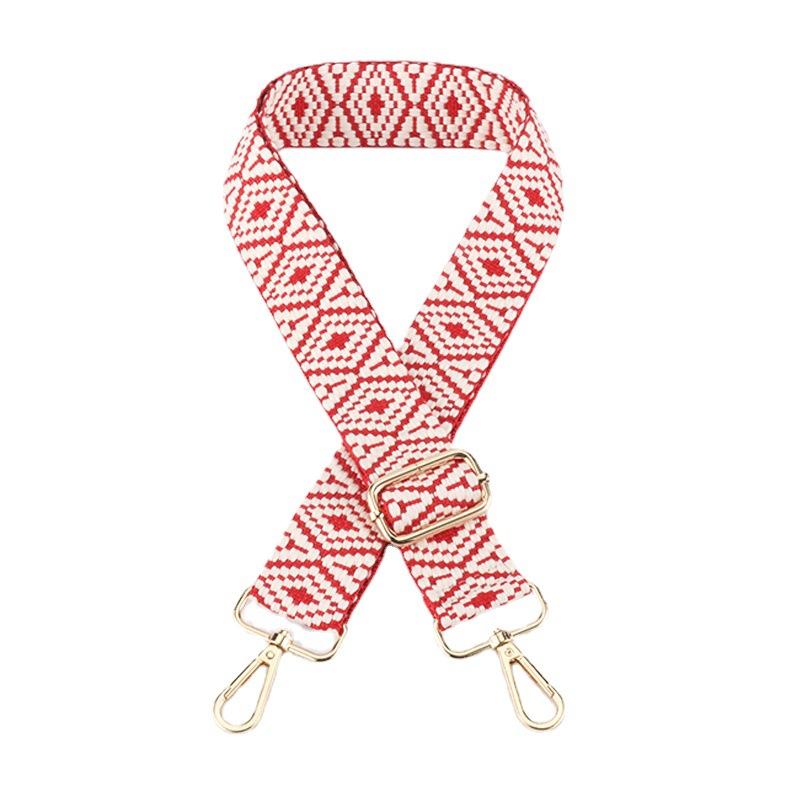 ・カテゴリ: バッグストラップ、ショルダーストラップ・素材: ポリエステル・金具カラー: ライトゴールド、ブライトシルバー、ガンメタリックブラック・機能: 容量拡張、負担軽減・柄: 幾何学模様