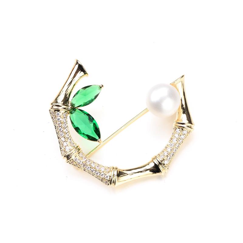 ・カテゴリ: ブローチ・スタイル: 新中華風、個性的なトレンド・主な素材: 銅・加工: パール装飾・デザインモチーフ: 樹木、植物、花・カラー: ゴールド・対象: 女性