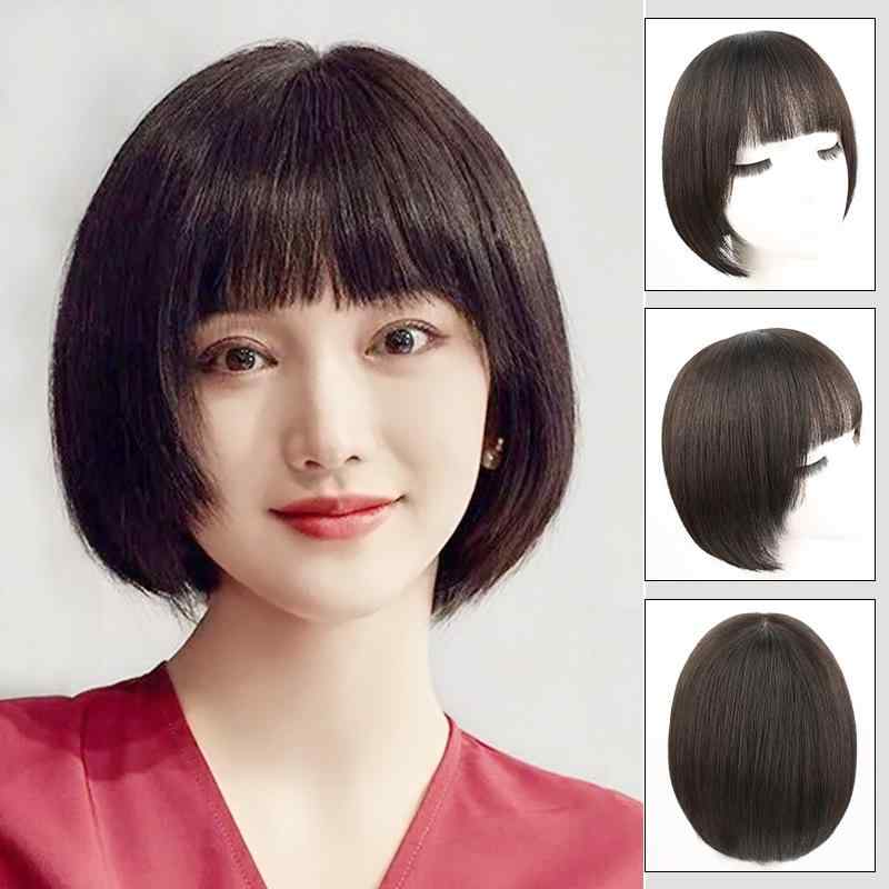 ・カテゴリ: リアルヘアウィッグ・スタイル: ナチュラル・対象: 女性・素材: ヒューマンヘア・カラー展開: 自然色、深棕色、栗棕色・バングタイプ: ストレート、斜め・長さ: 25cm・特徴: ボリュームアップ、スタイル変更、白髪カバー